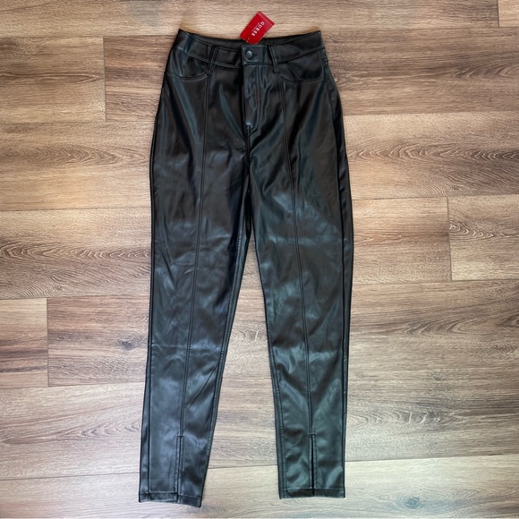 Guess | Pants & Jumpsuits | Nwt Guess Faux Leather Pants Andrews Split ...